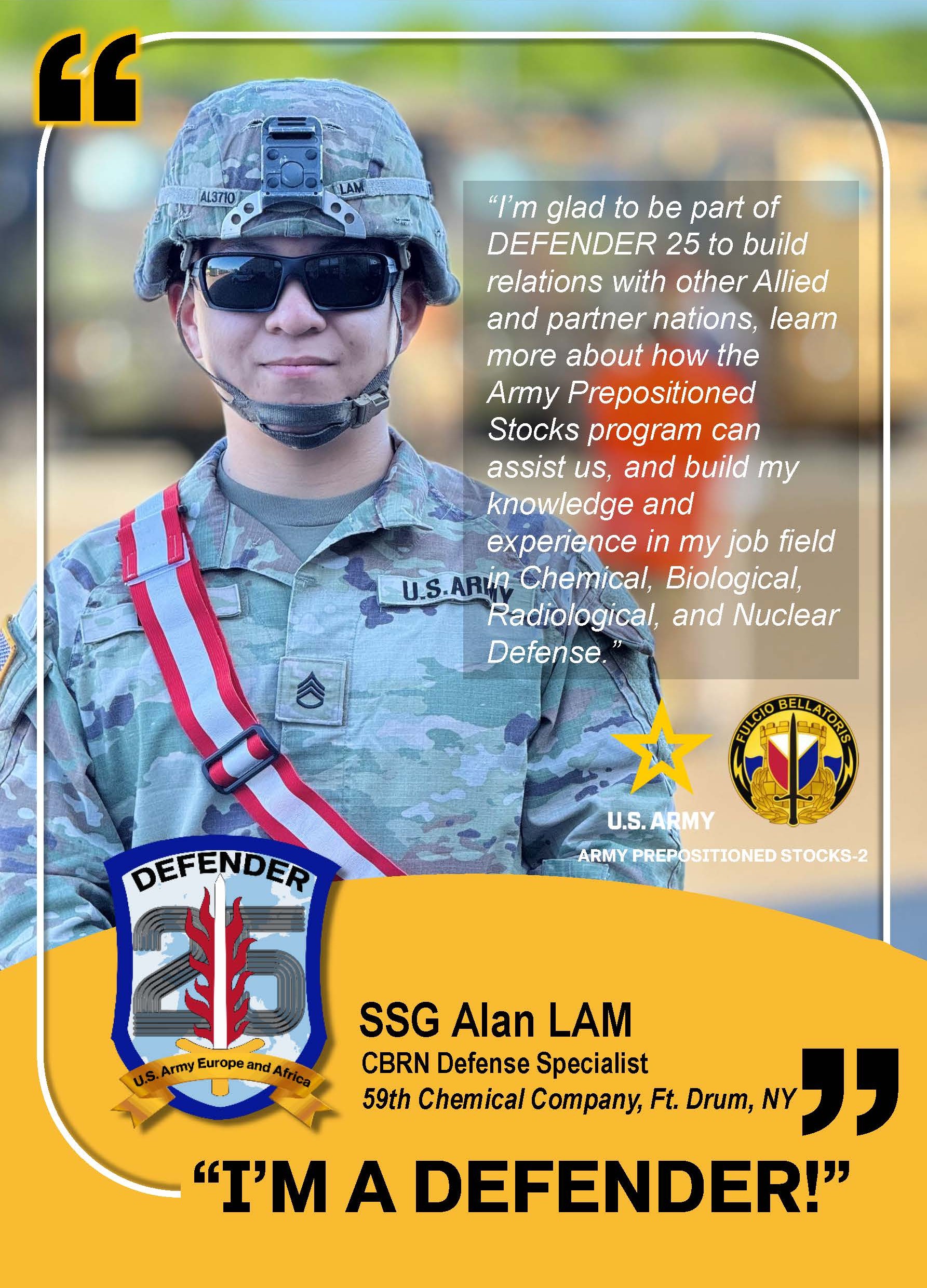 ‘I’M A DEFENDER’ - Staff Sgt. Alan Lam
