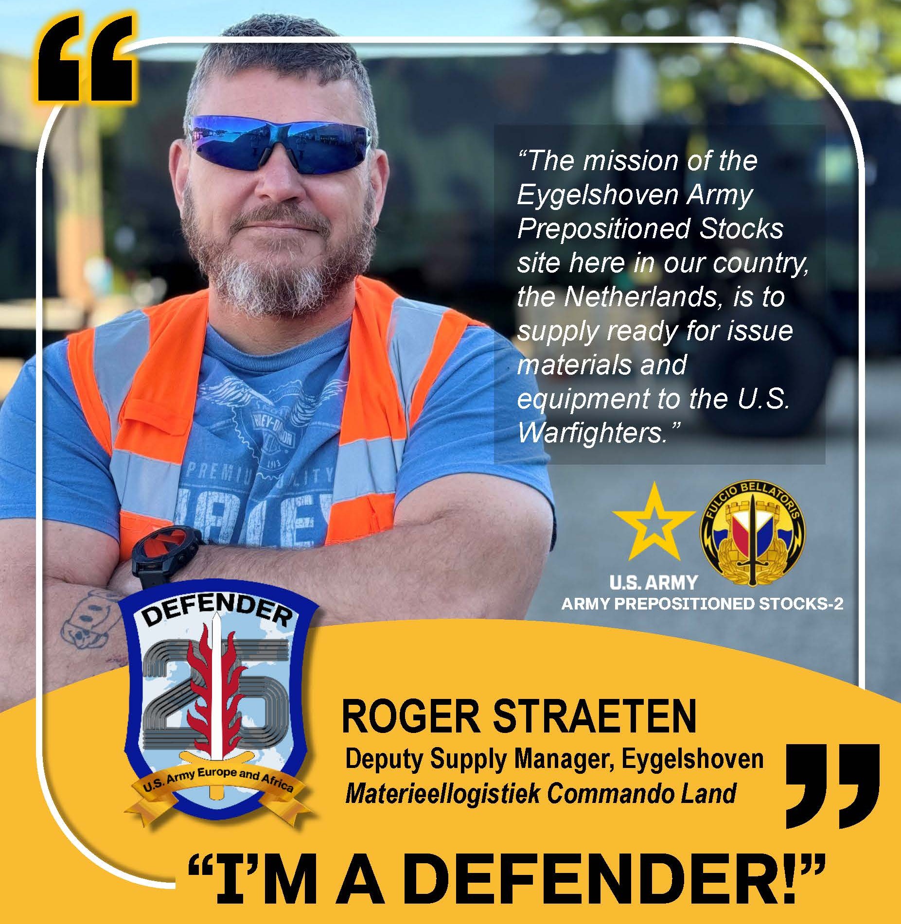 ‘I’M A DEFENDER’" - Roger Straeten