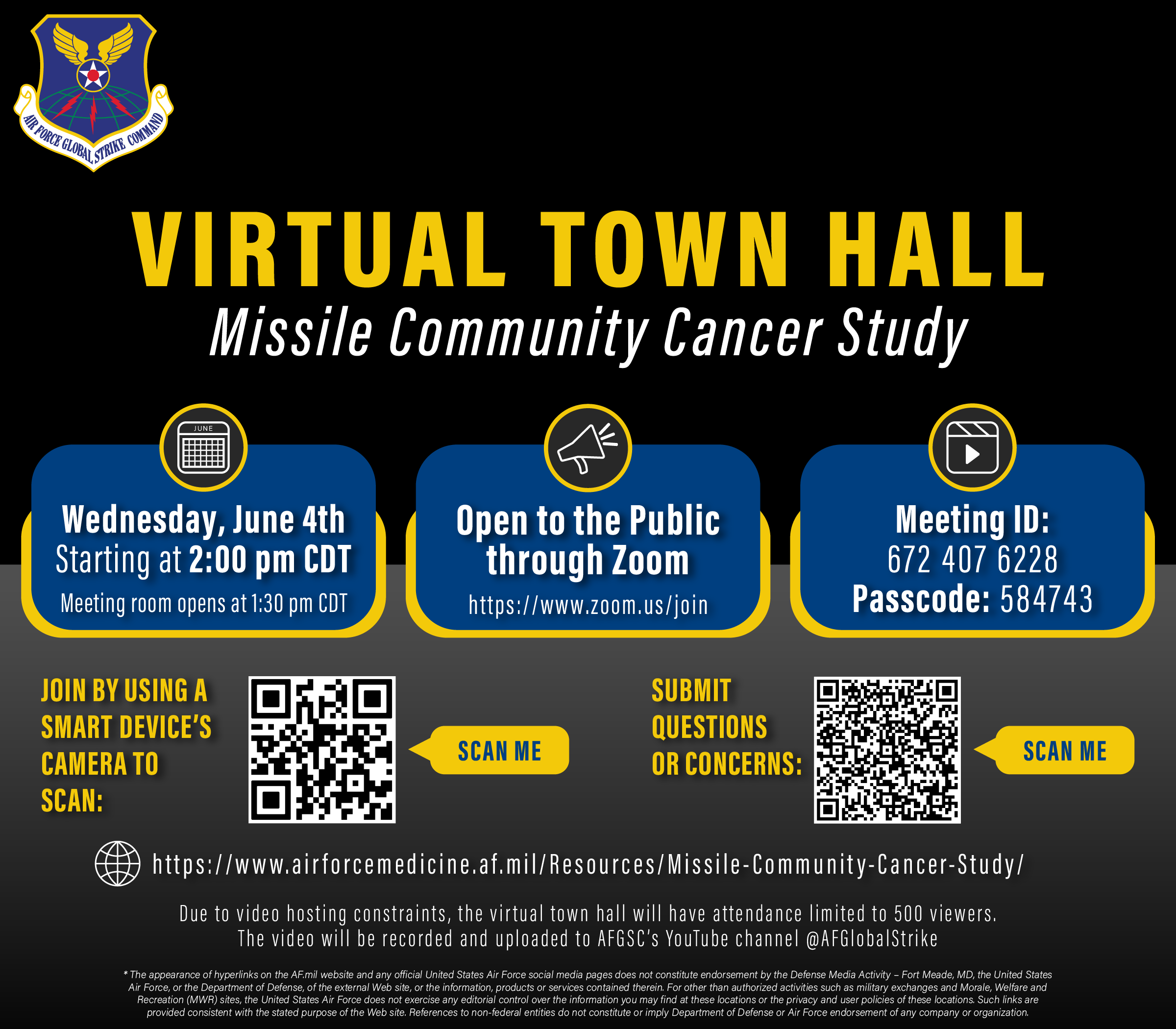 AFGSC announces MCCS Virtual Town Hall to discuss Environmental ...