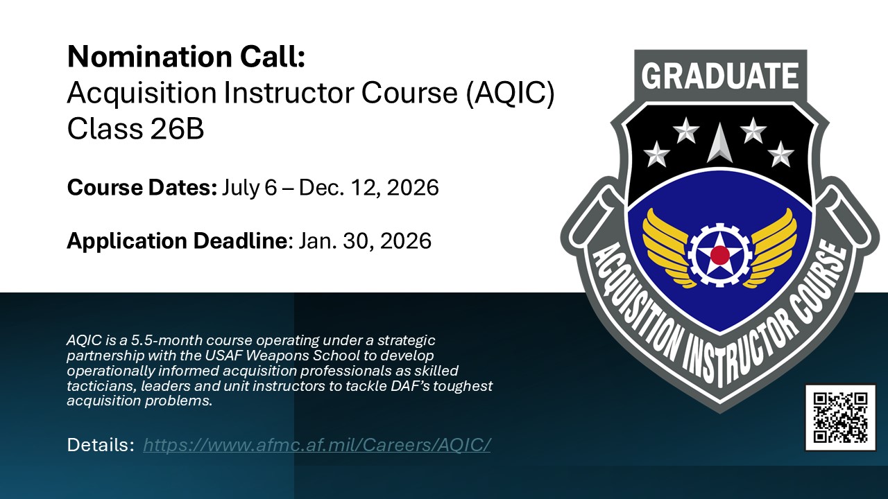 AQIC accepting applications through Jan. 30 > Air Force Installation ...