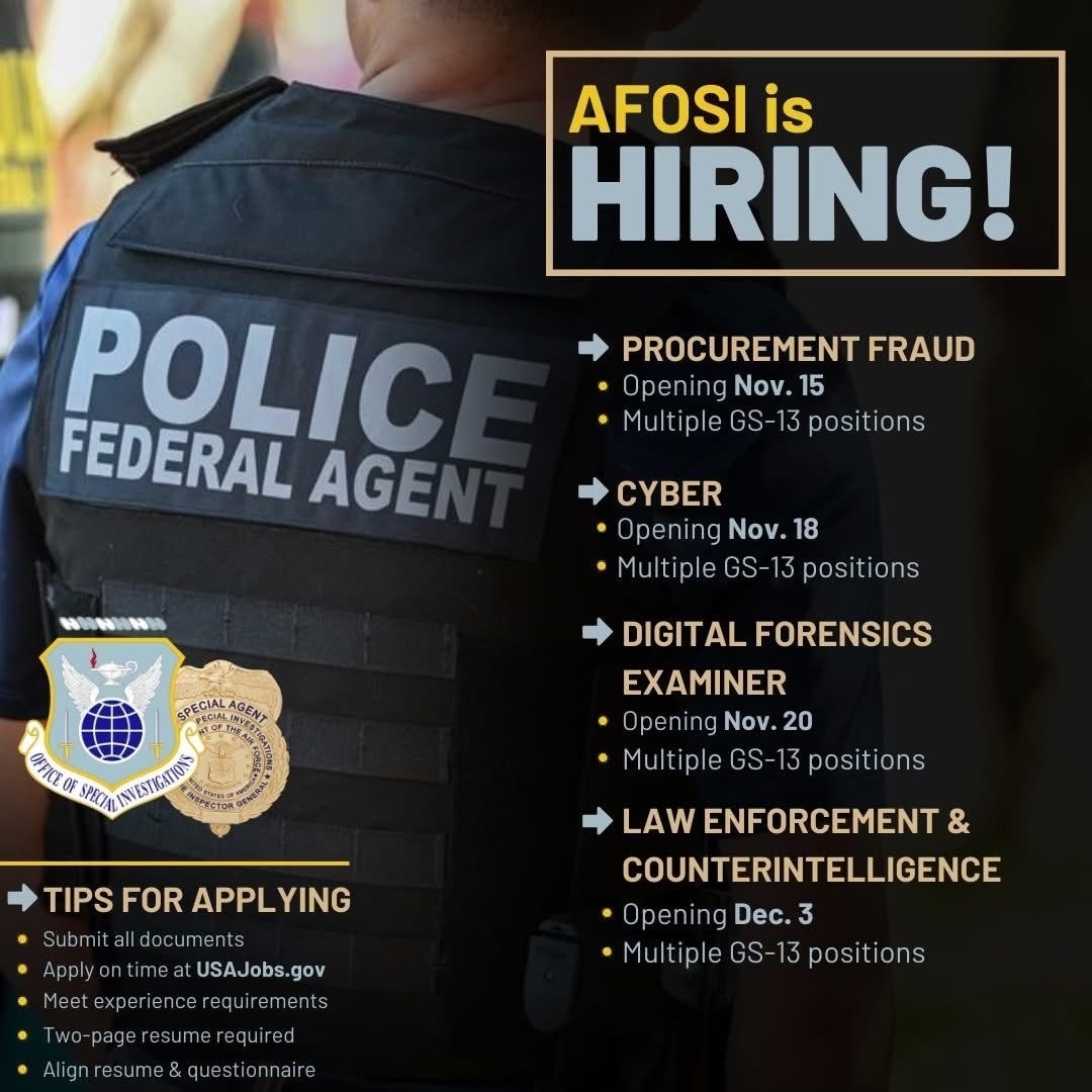 AFOSI announces exemption to hiring freeze, moves forward with multiple ...