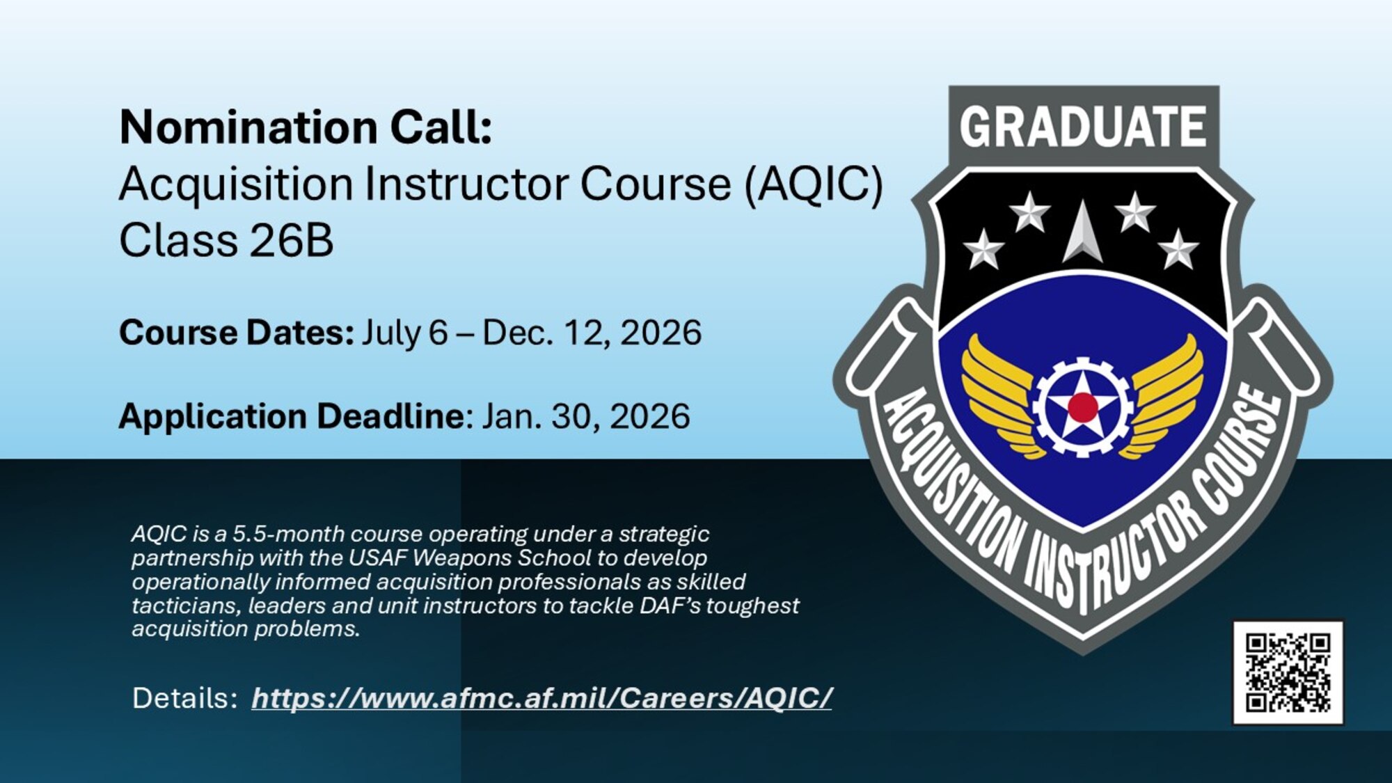 AQIC accepting applications through Jan. 30 > Eglin Air Force Base ...