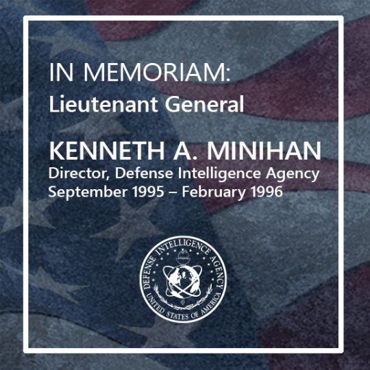 DIA mourns the loss of former DIA Director Lieutenant General Kenneth A ...