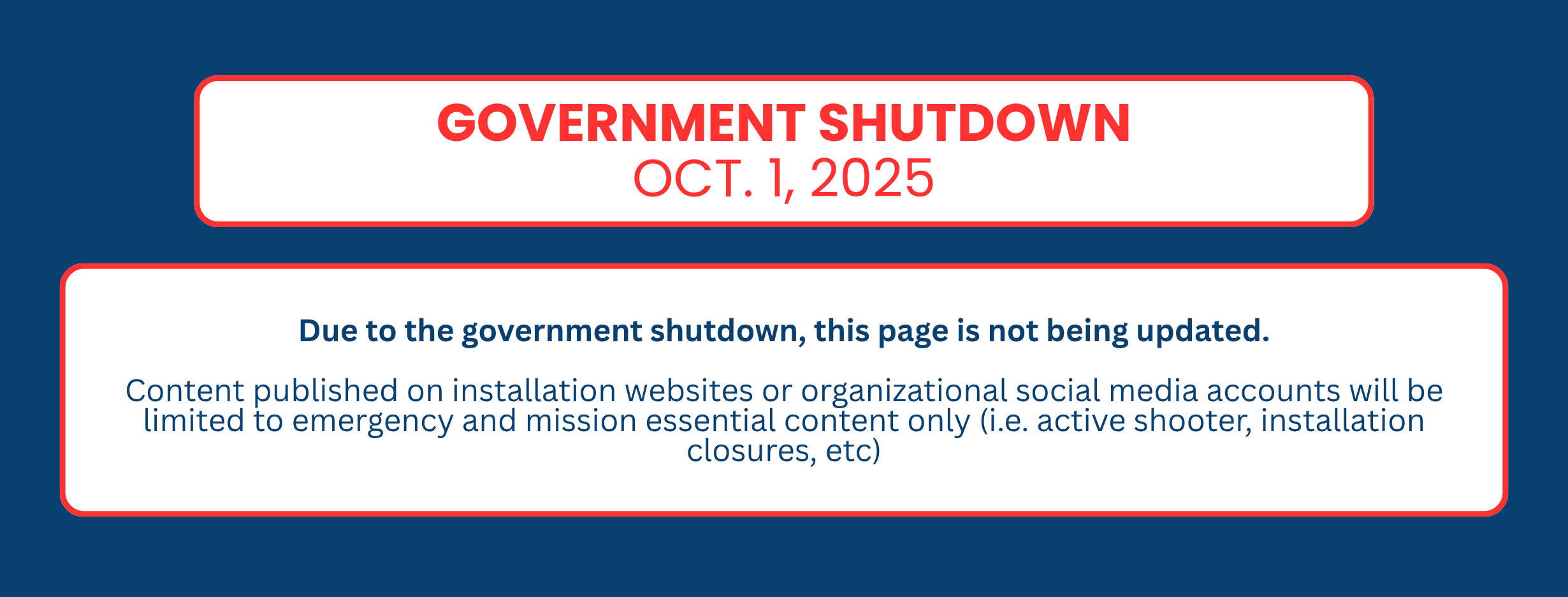 Government Shutdown Graphic - 1 Oct. 2025