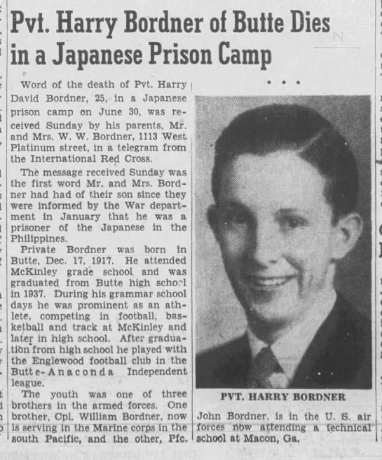 Soldier Accounted For From World War II (Bordner, A.) > Defense POW/MIA ...