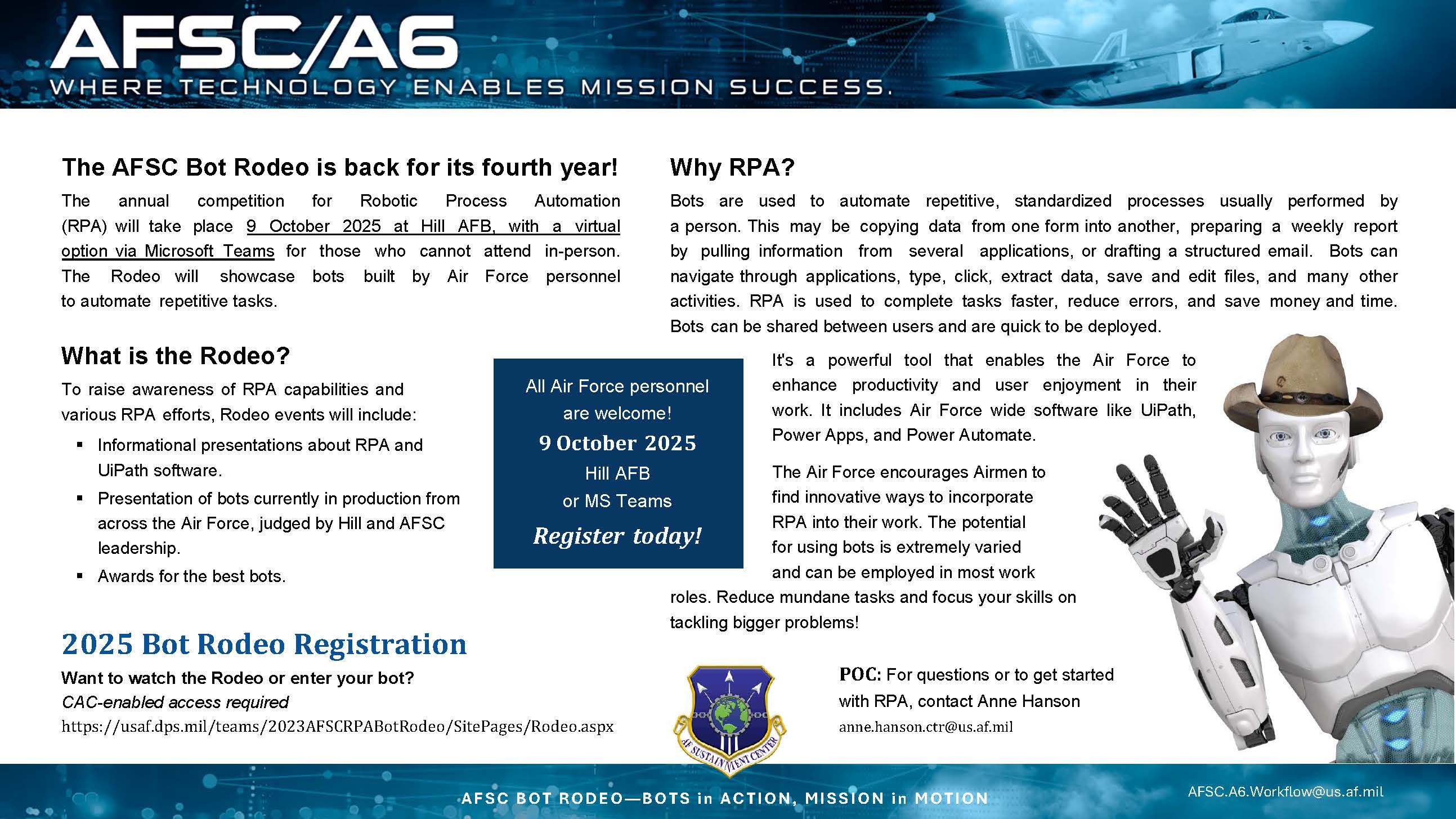 AFSC Bot Rodeo to showcase Airmen-led automation tools > Hill Air Force ...