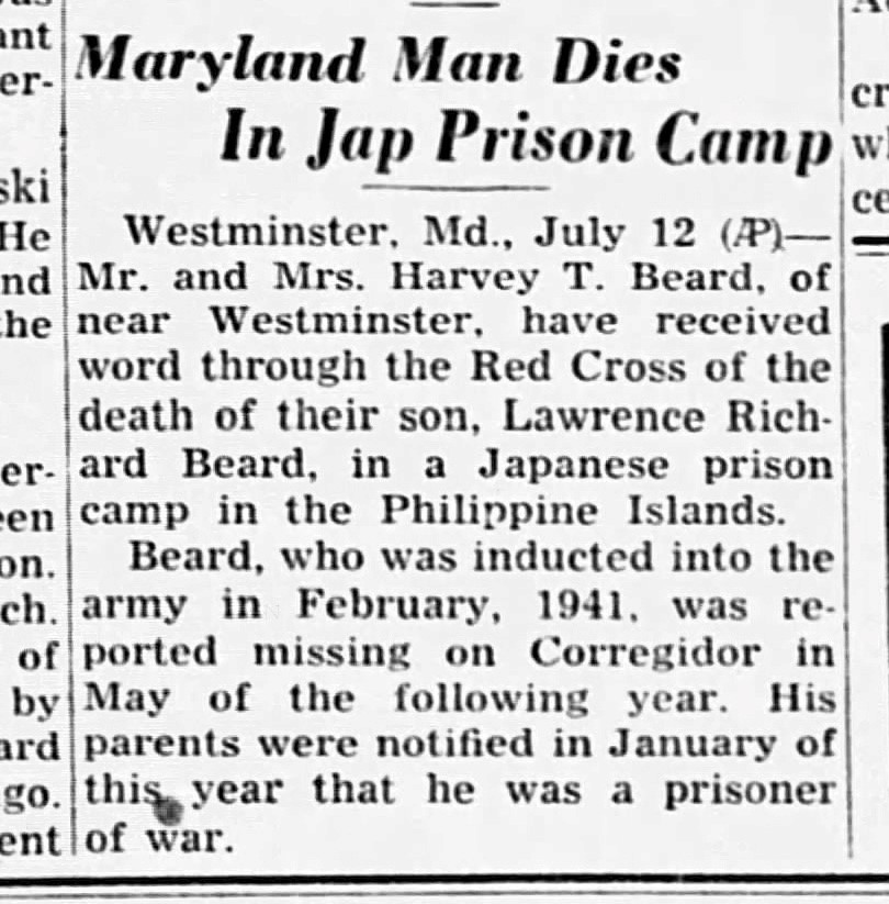 Soldier Accounted For From World War II (Beard, L.) > Defense POW/MIA ...