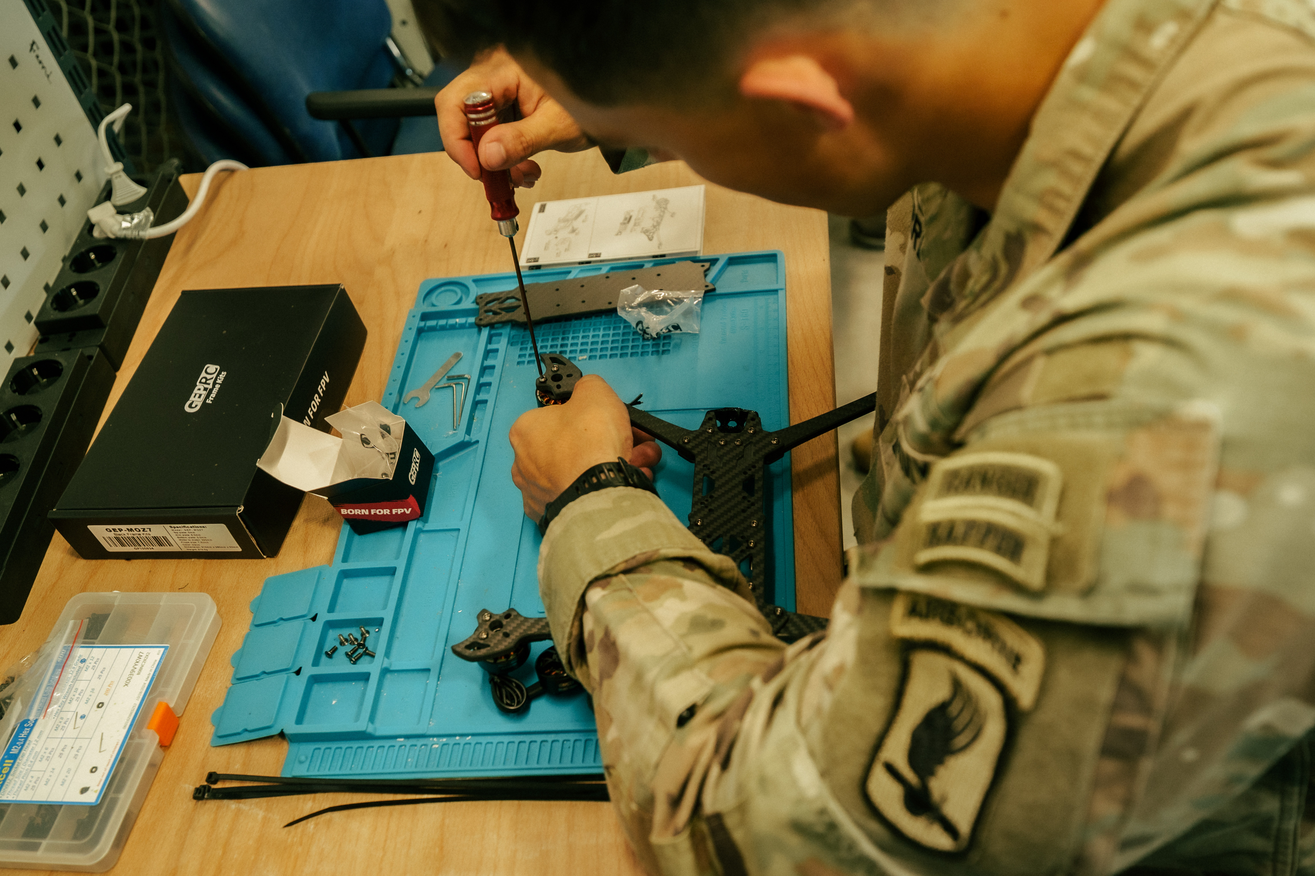 Sky Soldiers assemble first-person view (FPV) drones