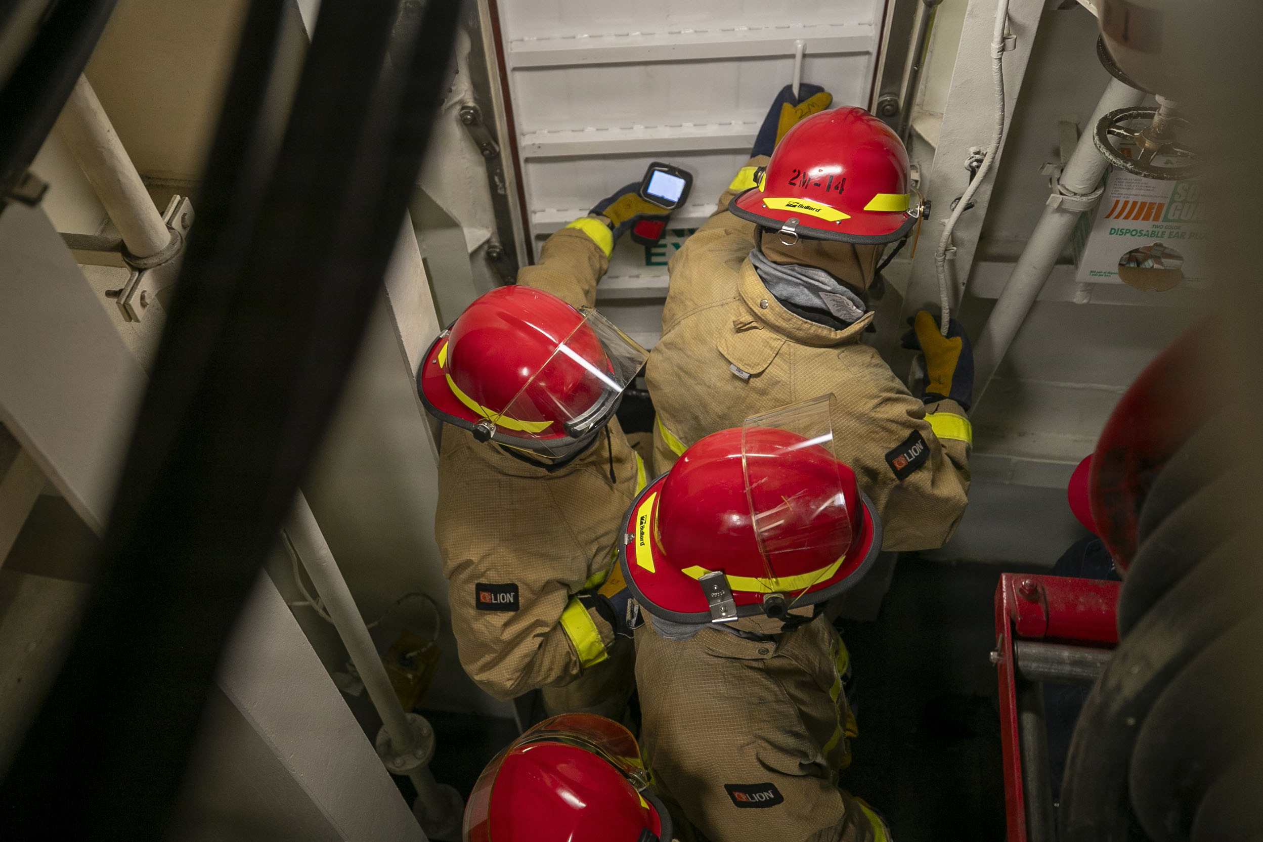 USS Tripoli conducts damage control drill in Sasebo