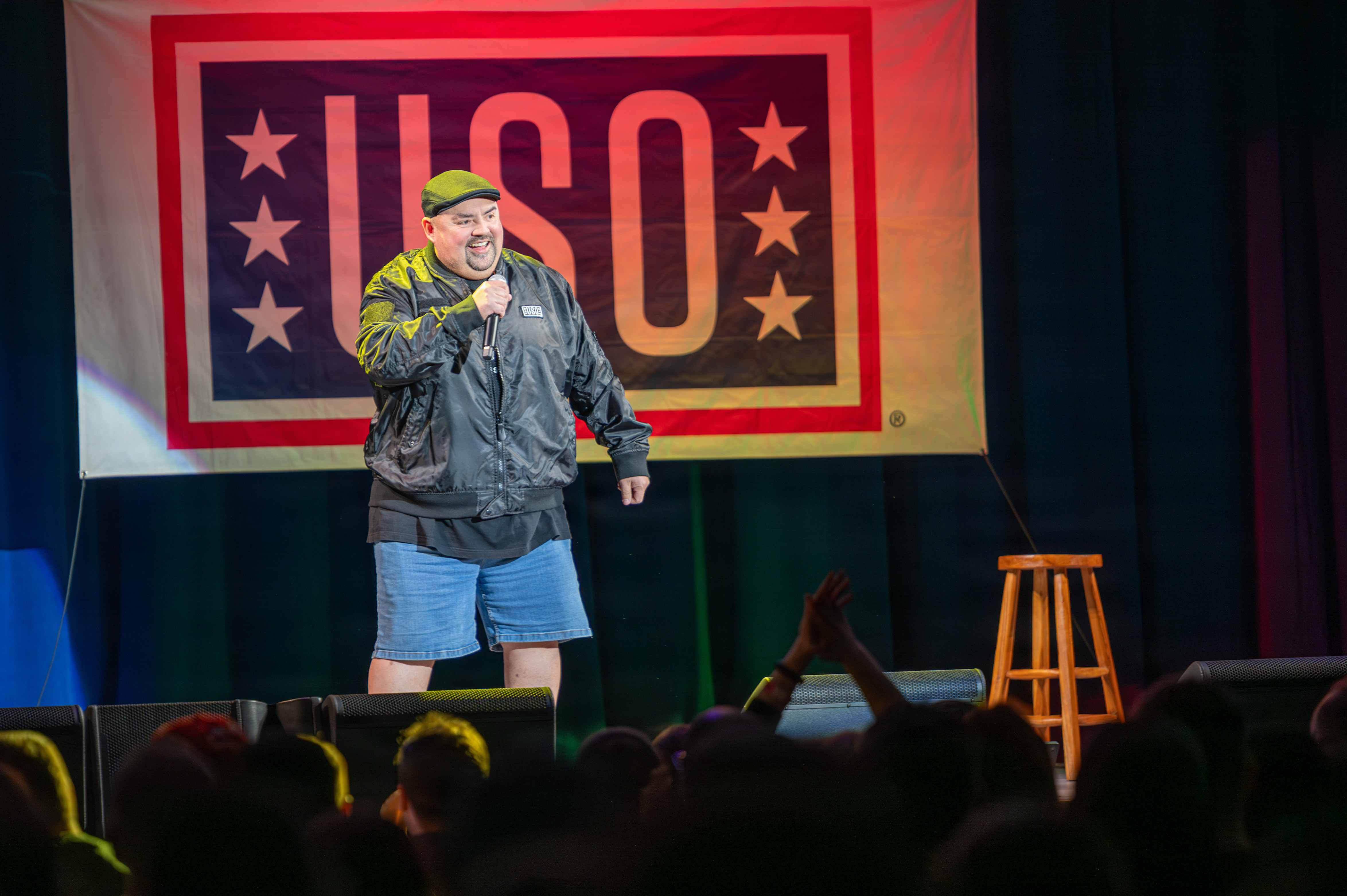 Comedian Gabriel Iglesias boosts morale during a USO tour at Yokota ...