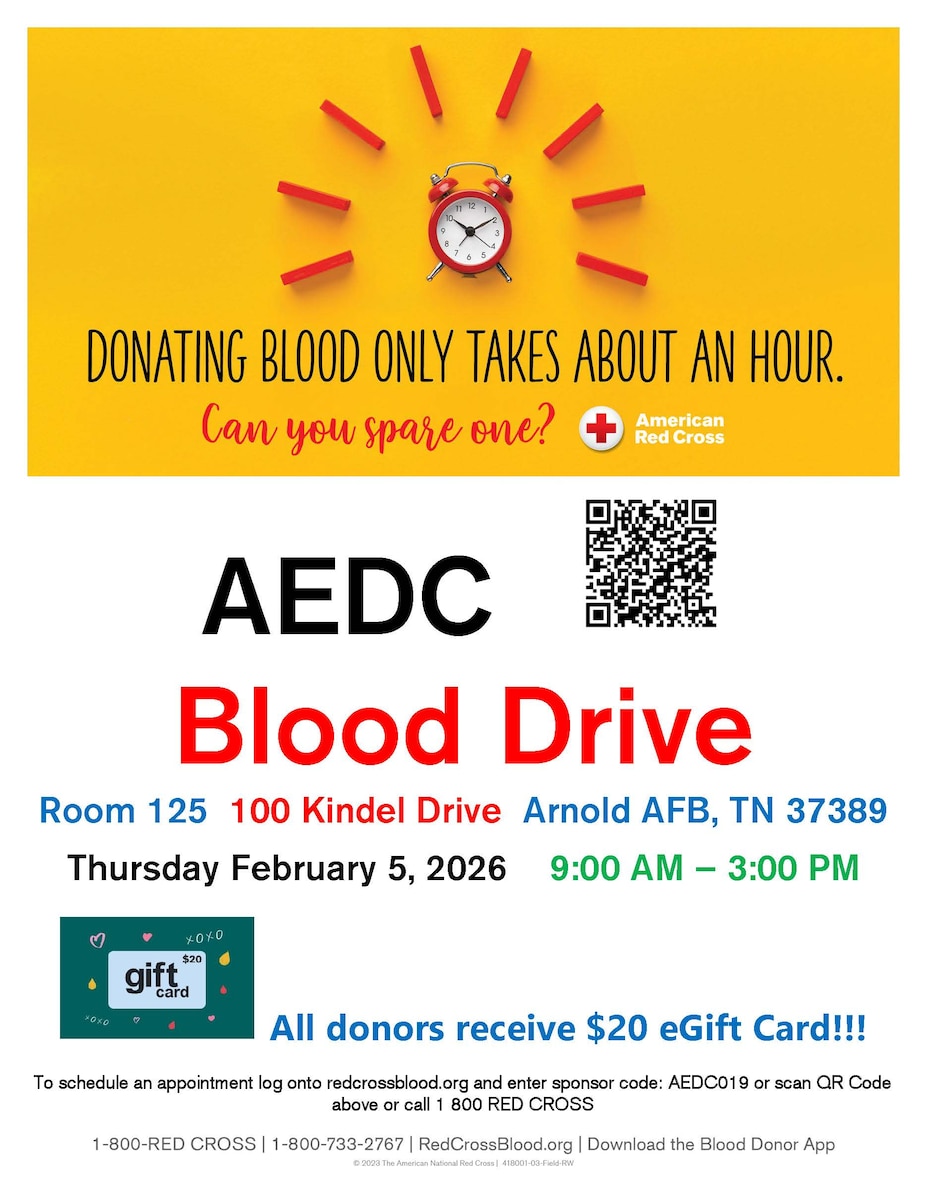 Arnold AFB partners with American Red Cross for upcoming blood drive ...